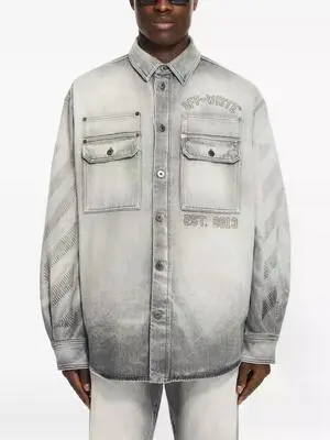 Off-White Diagonal Embroidery Faded Overshirt