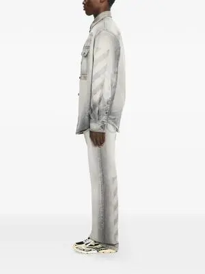 Off-White Diagonal Embroidery Faded Overshirt