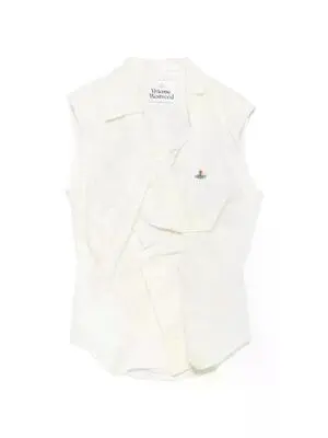 VIVIENNE WESTWOOD Draped Sleeveless Shirt With Orb Logo