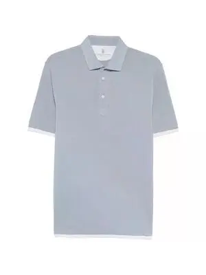 Brunello Cucinelli Buttoned Short-sleeve Polo Shirt - Blue