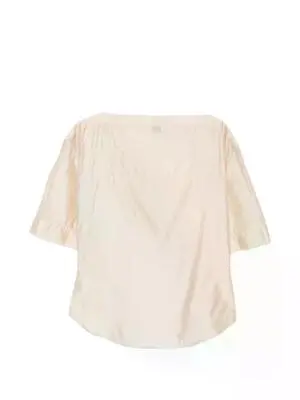 Filippa K Short Sleeve Boatneck Blouse - Neutrals