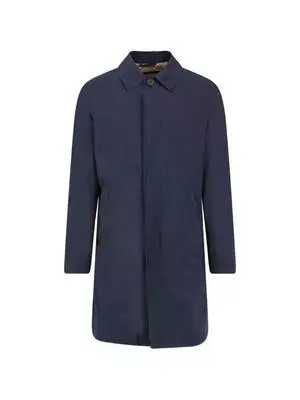Corneliani Button Leather Trim Coat
