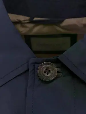 Corneliani Button Leather Trim Coat