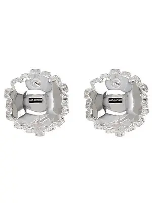 SELF-PORTRAIT Crystal Flower Earrings