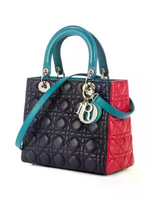 Dior Lady Cannage Quilted Tote Bag - Blue