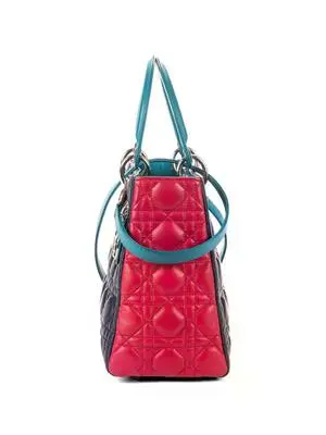 Dior Lady Cannage Quilted Tote Bag - Blue