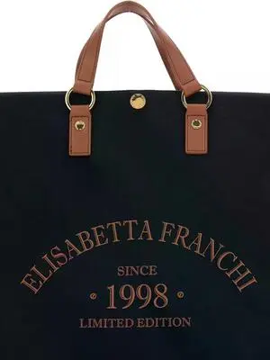 Elisabetta Franchi Logo-lettering Tote Bag - Black