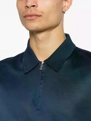 GRAN SASSO Half-zip Polo Shirt - Blue