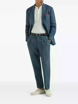 Brunello Cucinelli Houndstooth Single-breasted Blazer - Blue