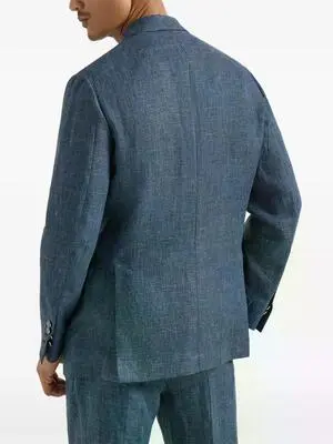 Brunello Cucinelli Houndstooth Single-breasted Blazer - Blue
