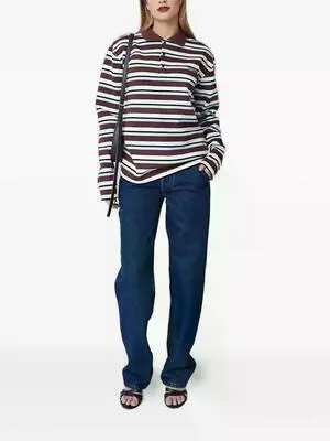 OPÉRASPORT Striped Long-sleeve Polo Shirt