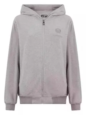 PLEIN SPORT Zip-up Hoodie With Patch Detail - Grey