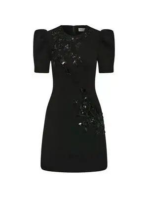 Rebecca Vallance Livia Puff-sleeve Mini Dress - Black