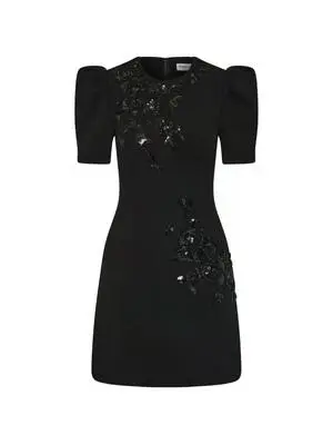 Rebecca Vallance Livia Puff-sleeve Mini Dress - Black