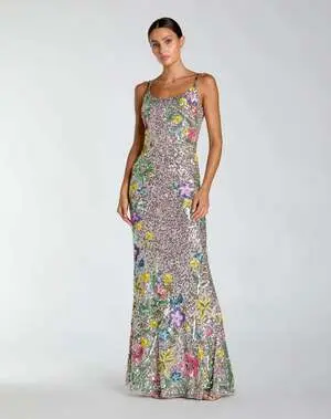 Mac Duggal Embellished Sleeveless Gown With Cowl Back