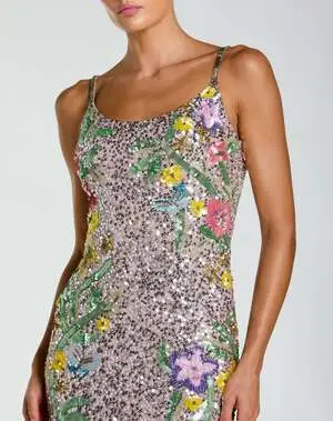 Mac Duggal Embellished Sleeveless Gown With Cowl Back