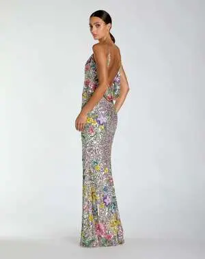 Mac Duggal Embellished Sleeveless Gown With Cowl Back