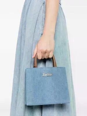 MC2 SAINT BARTH Mini Tote Bag With Logo - Blue