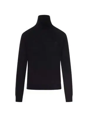 Gucci Embroidered Turtleneck Sweater - Black