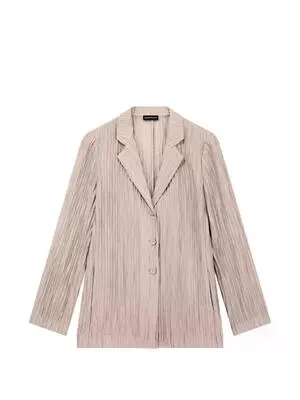 Emporio Armani Single-breasted Pleated Blazer - Neutrals