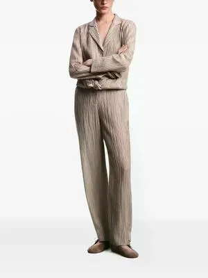 Emporio Armani Single-breasted Pleated Blazer - Neutrals