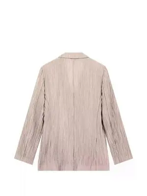 Emporio Armani Single-breasted Pleated Blazer - Neutrals