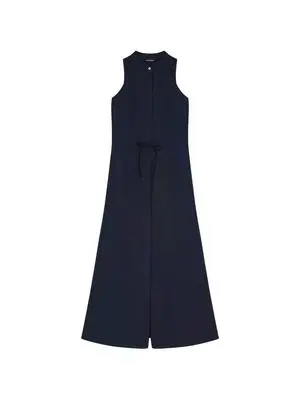 Emporio Armani Drawstring Sleeveless Maxi Dress - Blue