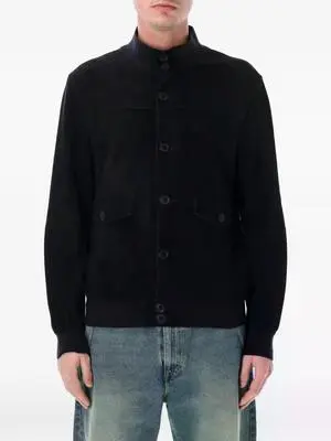 SWORD 6644 Button Pocket Biker Jacket - Black
