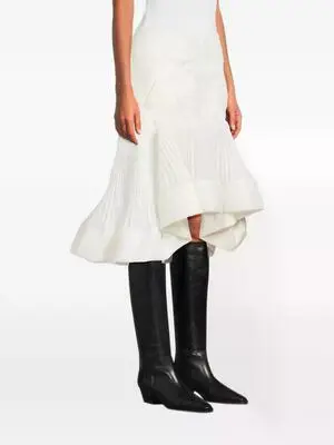 Sacai Ruffled Pleated A-line Skirt - White