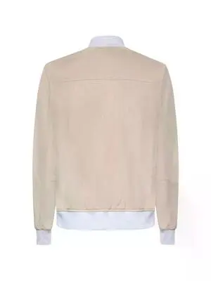 Eleventy Buttoned Leather Jacket - Neutrals