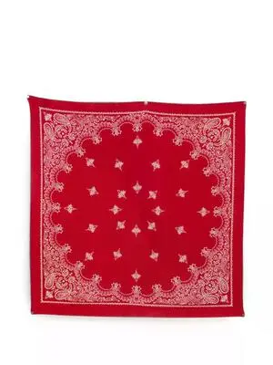 Destin Paisley-print Wool Scarf Red