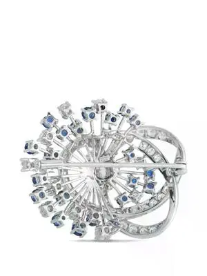 LB EXCLUSIVE Fan-shaped Diamond And Sapphire Brooch