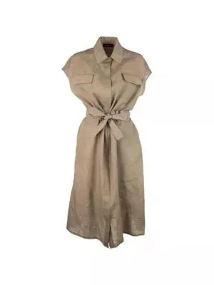 Fabiana Filippi Belted-detail Midi Dress - Neutrals