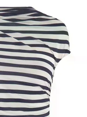 SELF-PORTRAIT Striped Draped Maxi Dress