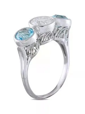 LB EXCLUSIVE Platinum Diamond And Zircon Ring