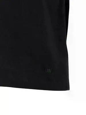 NUDE Logo-embroidered Curled-sleeve T-shirt - Black