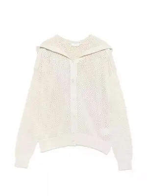 Peserico Open-knit Hooded Cardigan - Neutrals