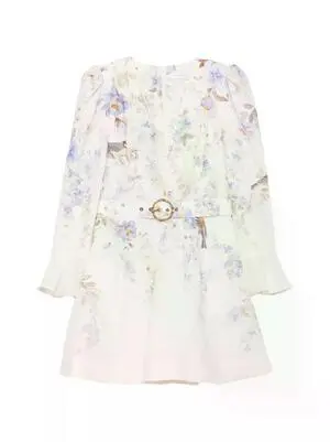 Zimmermann Floral-print Belted Mini Dress