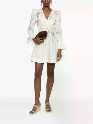 Zimmermann Floral-print Belted Mini Dress
