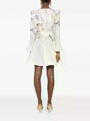 Zimmermann Floral-print Belted Mini Dress