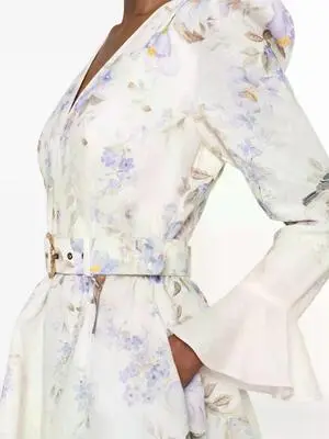 Zimmermann Floral-print Belted Mini Dress