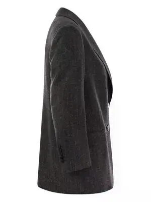 SAULINA Antonia Single-breasted Blazer - Grey