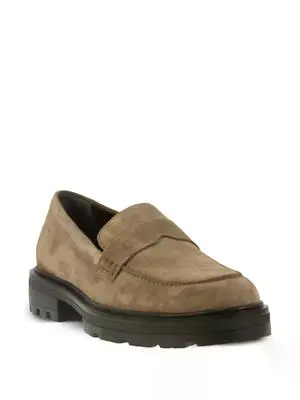 Hogan H673 Saddle Lug-sole Loafers - Neutrals