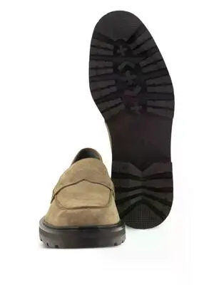Hogan H673 Saddle Lug-sole Loafers - Neutrals