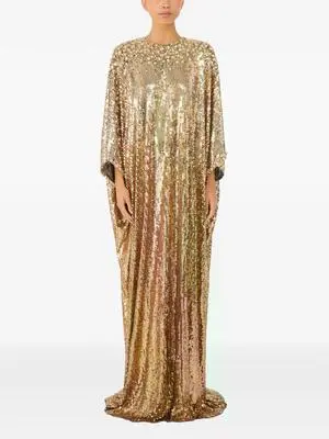 Jenny Packham Fontaine Sequin-embellished Maxi Dress - Gold