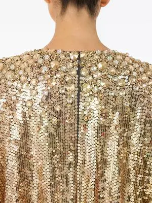 Jenny Packham Fontaine Sequin-embellished Maxi Dress - Gold