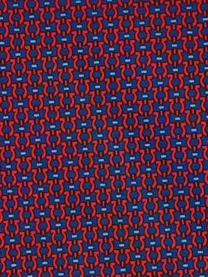 FERRAGAMO Gancini Patterned Silk Tie - Red