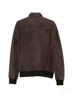 Boglioli Leather Zip Jacket - Brown