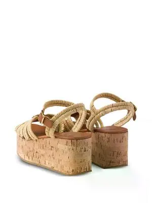 Prada Crochet Platform Sandals - Neutrals