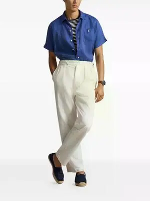 Polo Ralph Lauren Embroidered Pocket Linen Shirt - Blue
